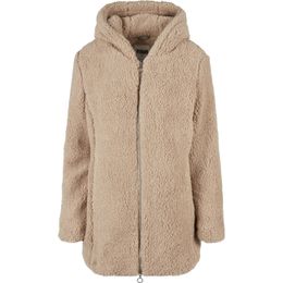 Urban Classics Damen Langmantel "Urban Classics Damen Ladies Sherpa Jacket"softtaupe, Gr. S, 100% Polyester, M&auml;ntel