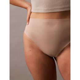 Formstring "SCULPTED FIRM MESH THONG", Damen, Gr. XL (42), beige (cedar), Mesh, Obermaterial: 56% Polyamid, 44% Elasthan, Calvin Klein Underwear, unifarben, k&ouml;rpernah, Unterhosen, mit formendem Effekt, shapewear
