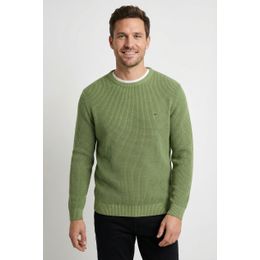 Strickpullover Fynch-Hatton, Herren, Gr. 4XL, avocado, Strick, Obermaterial: 100% Baumwolle, unifarben, normal h&uuml;ftbedeckend, Rundhals, Flachstrickb&uuml;ndchen, Pullover Strickpullover, aus Baumwolle, normale Passform, h&uuml;ftbedeckende L&auml;nge