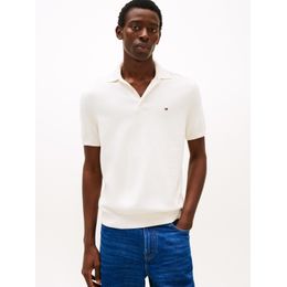 Poloshirt Tommy Hilfiger "ESSENTIAL COTTON KNITTED", Herren, Gr. L, wei&szlig; (ivory petal), Strick, Obermaterial: 100% Baumwolle, Rippb&uuml;ndchen, Shirts