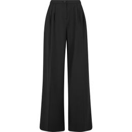 Stoffhose Urban Classics "Urban Classics Ladies Wide Leg Pants", Damen, Gr. 26, Normalgr&ouml;&szlig;en, schwarz, 80% Polyester, 20% Elasthan, unifarben, loose fit, Hosen Stoffhose