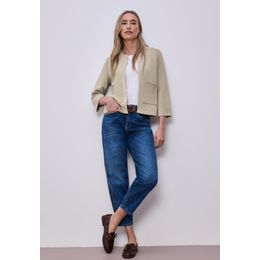 Cardigan Street One, Damen, Gr. 46, timeless beige, Stoff, 46% Modal, 46% Polyester, 8% Elasthan, unifarben, normal normal, ohne Ausschnitt, abgesteppt, Strickjacken, im Open-Style