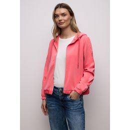 Cardigan Street One, Damen, Gr. 34, striking coral, Stoff, 46% Modal, 46% Polyester, 8% Elasthan, unifarben, comfort fit normal, Rundhals, B&uuml;ndchen, Strickjacken, mit Silk Look