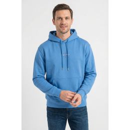 Sweatshirt Calvin Klein Jeans "LS EU 350TERRY MICRO MONOLOGO HO", Herren, Gr. XL, french blau, Sweatware, Obermaterial: 100% Baumwolle, l&auml;ssig geschnitten normal, Rundhals, eingesetzt B&uuml;ndchen, Sweatshirts Sweatshirt, Kapuze, regular fit