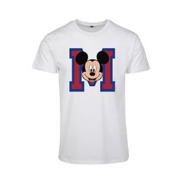 T-Shirt Merchcode "Merchcode Herren Mickey Mouse M Face", Damen, Gr. L, wei&szlig;, 100% Baumwolle, unifarben, normal, Rundhals, Shirts T-Shirt