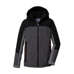 Funktionsjacke Killtec "KOW 223 BYS JCKT", Jungen, Gr. 164, anthrazit, Obermaterial: 100% Polyester;Futter: 100% Polyester;F&uuml;llung: 100% Polyester, Jacken Funktionsjacke, Wind- und wasserdichte Kinderjacke mit Fleece und Schneefang