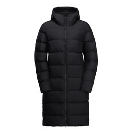 Daunenmantel Jack Wolfskin "FROZEN PALACE COAT W RDS", Damen, Gr. L, schwarz, Obermaterial: 100% Polyester. Futter: 100% Polyester. Wattierung: 90% Entendaune, 10% Federn, hoch geschlossener Ausschnitt, M&auml;ntel Daunenmantel, mit Entendaunen- und Federf&uuml;llung, atmungsaktiv, Topseller