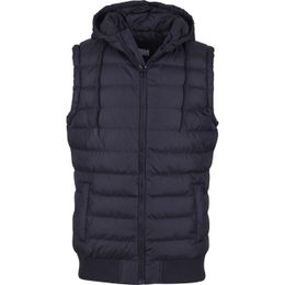 Jerseyweste Urban Classics "Urban Classics Herren Small Bubble Hooded Vest", Herren, Gr. S, schwarz, schwarz, 100% Polyamid, Westen