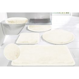 Badematte OTTO HOME "Rabbit Badematten, Badvorleger, Badezimmer Teppich" Gr. 2, beige (natur), H:30mm, Polyester, Badematten, Badematte, Kaninchenfell-Haptik, Badteppich, rechteckig, rund & als 3-tlg. Set
