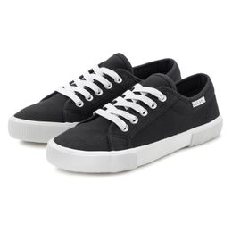 Sneaker Lascana, Damen, Gr. 44, schwarz, Obermaterial: 100% Textilmaterial. Decksohle: 100% Textilmaterial. Futter: 100% Textilmaterial. Laufsohle: 100% Synthetik, unifarben, Basic, Schuhe Skaterschuh Canvassneaker Sneaker low, aus Textil, Schn&uuml;rhalbschuh, Freizeitschuh, Turnschuh