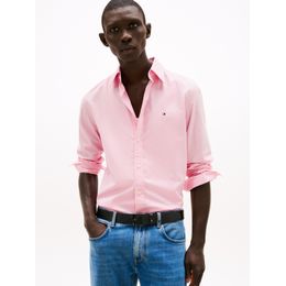 Businesshemd Tommy Hilfiger "FLEX POPLIN SOLID", Herren, Gr. XL, N-Gr, rosa (classic pink), Popeline, Obermaterial: 100% Baumwolle, unifarben, regular fit h&uuml;ftlang, &Auml;rmel mit &Auml;rmelschlitz 1-Knopf-Manschette, Hemden, unifarben, klassisch, regular fit, Baumwolle, Button-down-Kragen