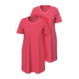 Ulla Popken Nachthemd Damen Gr&ouml;&szlig;e L/XL fuchsia / wei&szlig;