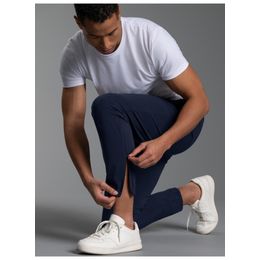 Jerseyhose TRIGEMA "TRIGEMA Freizeithose mit Bein-Rei&szlig;verschluss", Herren, Gr. S, US-Gr&ouml;&szlig;en, blau (navy), Web, 74% Nylon, 26% Elastan, Basic, Hosen Jerseyhose