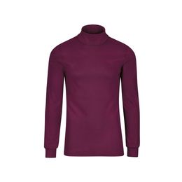 Rollkragenshirt TRIGEMA "TRIGEMA Langarm Ski- und Sport-Rollkragenpullover", Damen, Gr. XL, rot (sangria), Feinripp, 100% Baumwolle (Bio-Baumwolle kbA), Basic, normal, ohne Ausschnitt, Shirts