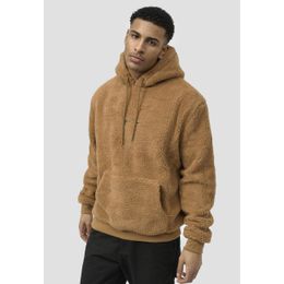 Karl Kani Herren Kapuzenpullover "Karl Kani Herren KM213-064-2 Small Signature Teddy Hoodie"sand, Gr. S, 100% Polyester, Pullover