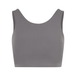 Sport-BH Urban Classics "Urban Classics Ladies Sports Bra low back", Damen, Gr. XL, Cup 0, senior grau, 80% Nylon, 20% Elasthan, BHs Sport-BH