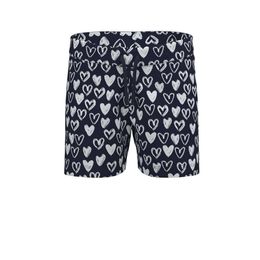 Bermudas TRIGEMA "TRIGEMA Shorts mit Allove-Druck "Herzen", Kinder, Gr. 116, Normalgr&ouml;&szlig;en, navy, Single Jersey, 100% Baumwolle, Basic, Hosen Bermudas