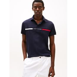 Poloshirt Tommy Hilfiger "HILFIGER CHEST INSERT REG POLO", Herren, Gr. L, blau (desert sky), Piqu&eacute;, Obermaterial: 96% Baumwolle, 4% Elasthan, Rippb&uuml;ndchen, Shirts
