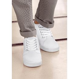 Sneaker Lascana, Damen, Gr. 44, wei&szlig;, Obermaterial: 100% Textilmaterial. Decksohle: 100% Textilmaterial. Futter: 100% Textilmaterial. Laufsohle: 100% Synthetik, unifarben, Basic, Schuhe Skaterschuh Canvassneaker Sneaker low, aus Textil, Schn&uuml;rhalbschuh, Freizeitschuh, Turnschuh