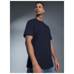 T-Shirt TRIGEMA "TRIGEMA T Shirt aus Biobaumwolle", Herren, Gr. 3XL, navy, Single Jersey, 100% Baumwolle (Bio-Baumwolle kbA), Basic, lang, Rundhals, Shirts T-Shirt