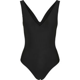 Urban Classics Damen Monokini "Urban Classics Damen Ladies Recycled High Leg Swimsuit"schwarz, Gr. XS, 83% Polyester, 17% Elasthan, Badeanz&uuml;ge