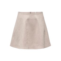 Minirock Only "ONLRINEA SKATER SKIRT JRS", Damen, Gr. XS, island fossil, Jersey, Obermaterial: 96% Polyester, 4% Elasthan, unifarben, mini, R&ouml;cke Minirock, Kunstfaser
