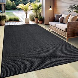 Teppich OTTO HOME "Venedig auch als L&auml;ufer erh&auml;ltlich" Gr. 1, schwarz, B:60cm H:4mm L:110cm, Kunstfaser, Teppiche, Teppich, In- und Outdoor geeignet, Sisal-Optik, Wetterfest & UV-best&auml;ndig