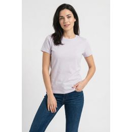 T-Shirt BOSS Orange "Esogo Premium Damenmode", Damen, Gr. M (38), light, pastel lila 533, Single Jersey, Obermaterial: 100% Baumwolle, unifarben, slim fit h&uuml;ftlang, Rundhals, eingesetzt normaler Saum, Shirts T-Shirt, mit Logo