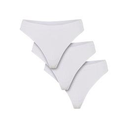 Panty Urban Classics "Urban Classics Ladies Rip Tanga 3-Pack", Damen, Gr. XL, wht, wht, wht, 92% Nylon, 8% Elasthan, unifarben, Unterhosen Panty
