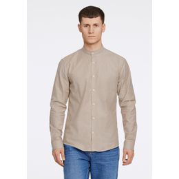 Businesshemd LINDBERGH "Oxford-Hemd Slim Fit", Herren, Gr. S, Normalgr&ouml;&szlig;en, lt stone mix, Obermaterial: 97% Baumwolle, 3% Elasthan, Hemden