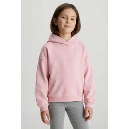 Kapuzensweatshirt Calvin Klein Jeans "HOODED SWEATSHIRT", M&auml;dchen, Gr. 14 (164), quartz pink, Sweatware, Obermaterial: 100% Baumwolle, unifarben, regular fit normal, Rundhals, eingesetzt B&uuml;ndchen, Sweatshirts, Regular fit f&uuml;r Kinder mit Kapuze