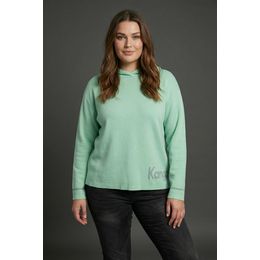 Kapuzenpullover Kangaroos, Damen, Gr. 44/46, hellgr&uuml;n, Feinstrick, Obermaterial: 50% Viskose, 26% Polyester, 24% Polyamid, l&auml;ssig geschnitten h&uuml;ftlang, Aufschlag, Pullover Kapuzenpullover, aus Viskose-Mix, l&auml;ssige Passform, Langarm, gro&szlig;e Gr&ouml;&szlig;en