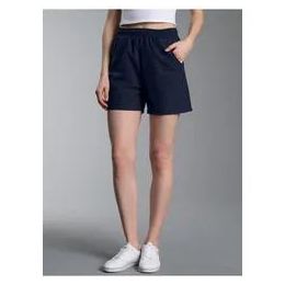 Jerseyhose TRIGEMA "TRIGEMA Shorts aus 100% Baumwolle", Damen, Gr. XL, Normalgr&ouml;&szlig;en, blau (navy), Web, 100% Baumwolle, Hosen Jerseyhose