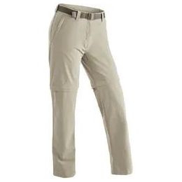 Outdoorhose Maier Sports "Nata 2", Damen, Gr. 42, Normalgr&ouml;&szlig;en, braun (hellbraun), 90% Polyamid, 10% Elasthan, Hosen Outdoorhose, Damen Zip-Off Wanderhose, atmungsaktive Trekkinghose, Regular Fit