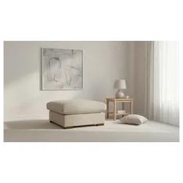 Polsterhocker Home Affaire "Coray", beige (sand), B:92cm H:47cm T:92cm, 100% Polyester, Hocker, Polsterhocker, mit Federn und Daunen