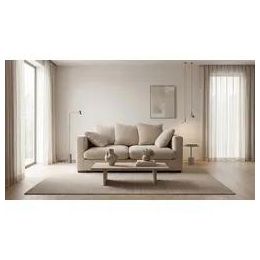 2-Sitzer Home Affaire "Coray", beige (sand), B:175cm H:80cm T:113cm, 100% Polyester, Sofas, extra weich und kuschelig, F&uuml;llung mit Federn und Daunen