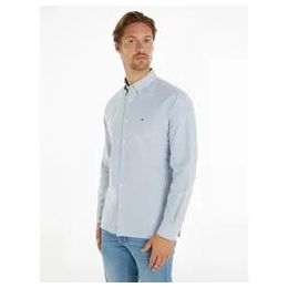 Langarmhemd Tommy Hilfiger "HERITAGE OXFORD STRIPE Regular Fit SHIRT", Herren, Gr. XXL, N-Gr, blau (shirt blau, wei&szlig;), Web, Obermaterial: 100% Baumwolle, gestreift, regular fit, 2-Knopf-Manschette, Hemden