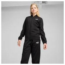 Trainingsanzug Puma "POLY BASEBALL SUIT G", M&auml;dchen, Gr. 152, schwarz (Puma schwarz), Trikot, Obermaterial: 100% Polyester, unifarben, regular fit, Sportanz&uuml;ge Trainingsanzug, 2-teilig, mit Stehkragen, mit elastischem Bund
