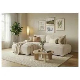Ecksofa Trendmanufaktur "Fordon II, Schlafsofa mit Bettkasten, Couch in L-Form, Breite 250 cm", beige (cream), B:250cm H:82cm T:167cm, 92% Polyester, 8% Polyamide, Sofas, Ecksofa, in Cordstoff HYPER, cream, Armlehne links