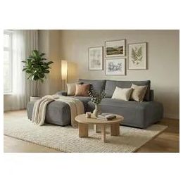Ecksofa Trendmanufaktur "Fordon II, Schlafsofa mit Bettkasten, Couch in L-Form, Breite 250 cm", grau (dunkelgrau), B:250cm H:82cm T:167cm, 92% Polyester, 8% Polyamide, Sofas, Ecksofa, in Cordstoff HYPER, dunkelgrau, Armlehne links