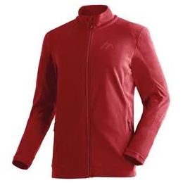 Fleecejacke Maier Sports "Dennis Jacket M", Herren, Gr. 52, rot, 100% Polyester, hoch geschlossener Ausschnitt, Jacken Fleecejacke, Herren Midlayer, pflegeleichtes Fleece mit 2 RV-Taschen