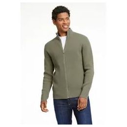 Strickjacke LINDBERGH "Cardigan Relaxed Fit", Herren, Gr. L, gr&uuml;n (army), Obermaterial: 80% Baumwolle, 20% Polyester, unifarben, Strickjacken Strickjacke