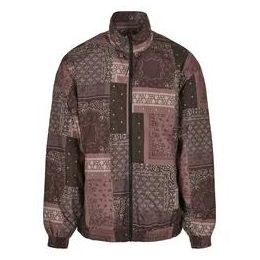 Allwetterjacke Urban Classics "Urban Classics Herren 90 ́s Track Jacket", Herren, Gr. L, bandana aop, 100% Polyester, loose fit, Rundhals, Jacken