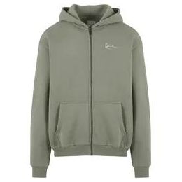 Sweatjacke Karl Kani "Karl Kani Small Signature Essential Os Zip Hoodie", Herren, Gr. S, gr&uuml;n, 65% Baumwolle, 35% Polyester, Sweatjacken Sweatjacke