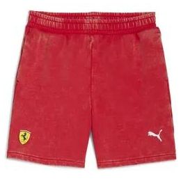 Sporthose Puma "Scuderia Ferrari Sportswear Sweat-Shorts Jugendliche", M&auml;dchen, Gr. 140, Normalgr&ouml;&szlig;en, rot (rosso corsa rot), Obermaterial: 100% Baumwolle. Tasche &ndash; Oben: 100% Baumwolle, unifarben, regular fit, Hosen Sporthose