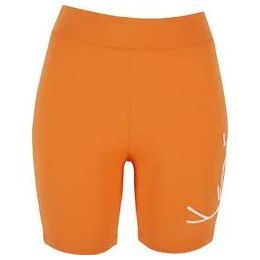 Radlerhose Karl Kani "Karl Kani Damen KW222-046-1 Signature Cycling Shorts", Damen, Gr. S, US-Gr&ouml;&szlig;en, orange, 95% Baumwolle, 5% Elasthan, skinny fit, Hosen Radlerhose
