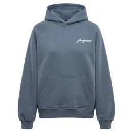 Kapuzensweatshirt PEQUS "PEQUS PEQUS Chest Logo Hoodie", Herren, Gr. L, faded blau, 100% Baumwolle, bedruckt, Sweatshirts
