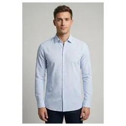 Langarmhemd DESOTO "Casual Kent 1/1", Herren, Gr. S, N-Gr, light blau wei&szlig; stripes, Jersey, Obermaterial: 100% Baumwolle, slim fit normal, 2-Knopf-Manschette, Hemden, Jerseyhemd, Kentkragen, Slim Fit