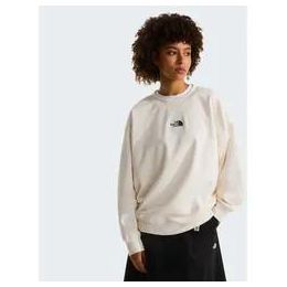Sweatshirt The North Face "W ESSENTIAL OVERSIZE CREW", Damen, Gr. XXL, wei&szlig; dune, Obermaterial: 68% Baumwolle, 32% Polyester, Sweatshirts Sweatshirt, sportlicher Stil, aus Baumwolle und Polyester
