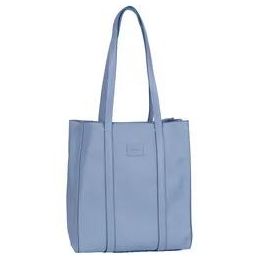 Shopper Gabor "Elfie", Damen, Gr. B/H/T: 30cm x 33cm x 9,5cm, light blau, Polyurethan, clean, gepflegt, unifarben, Taschen Shopper, aus fein genarbtem, glattem Kunstleder und mit einem Logo Rubber Patch